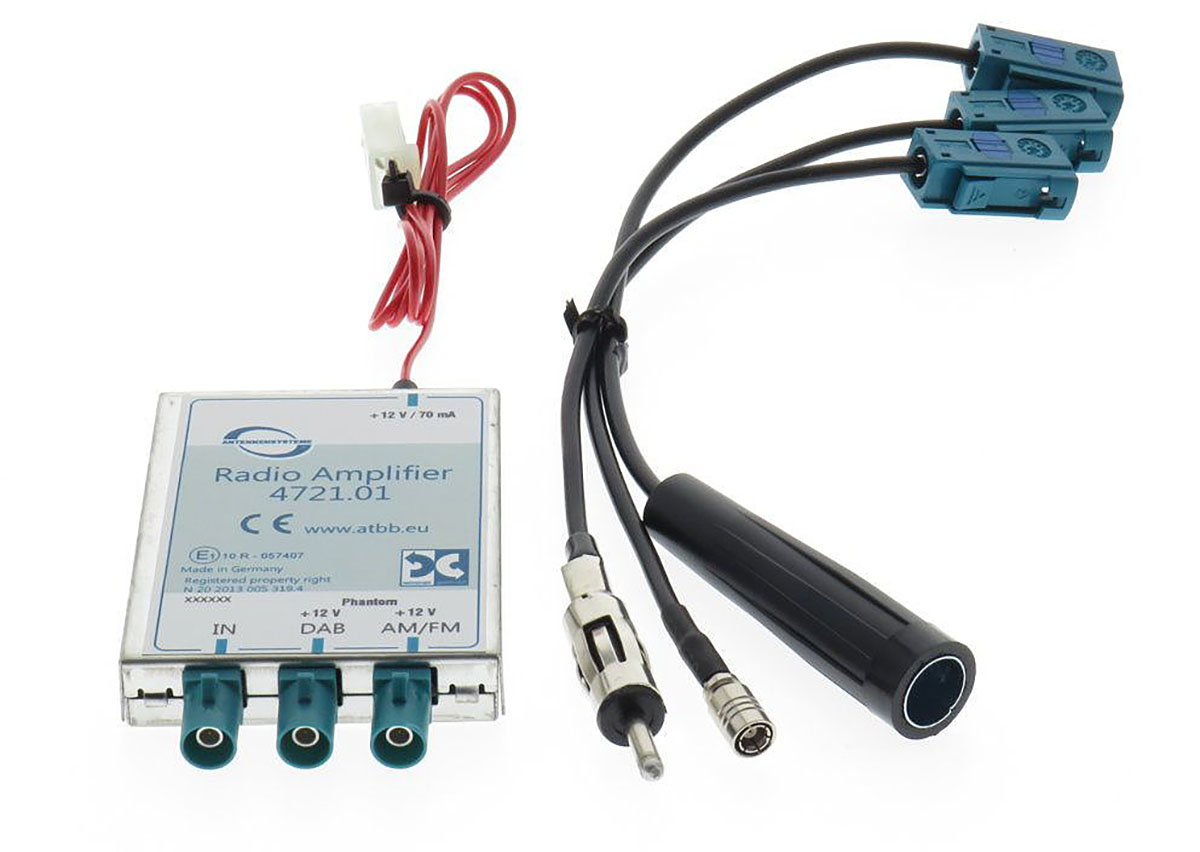 Professional AM-FM DAB Amplified Splitter with FAKRA Adaptors