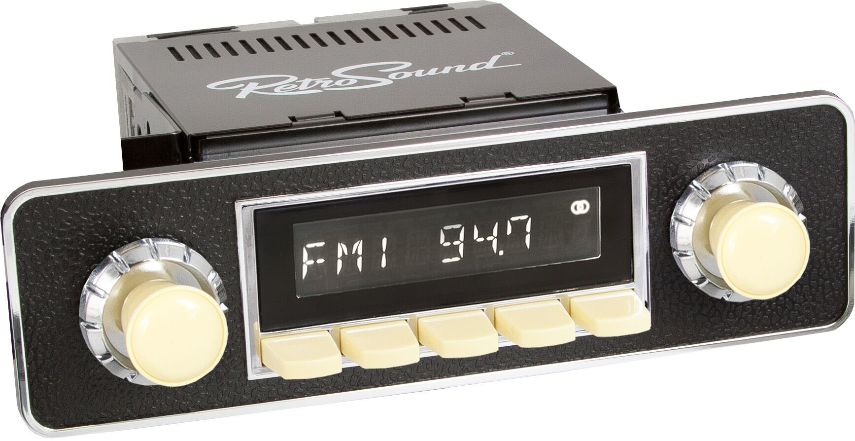 RetroSound Radio Euro Black Chrome Ivory Style